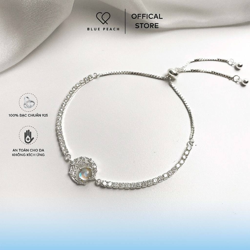 Lắc Tay Bạc Blue Peach LT Blue Glitter Moon Viền Hộp VN LT706 | Shopee ...