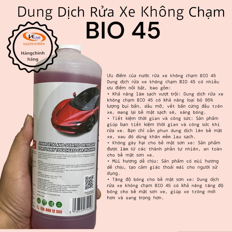 NƯỚC RỬA XE KHÔNG CHẠM EKOKEMIKA BIO45 - 1L | Shopee Việt Nam
