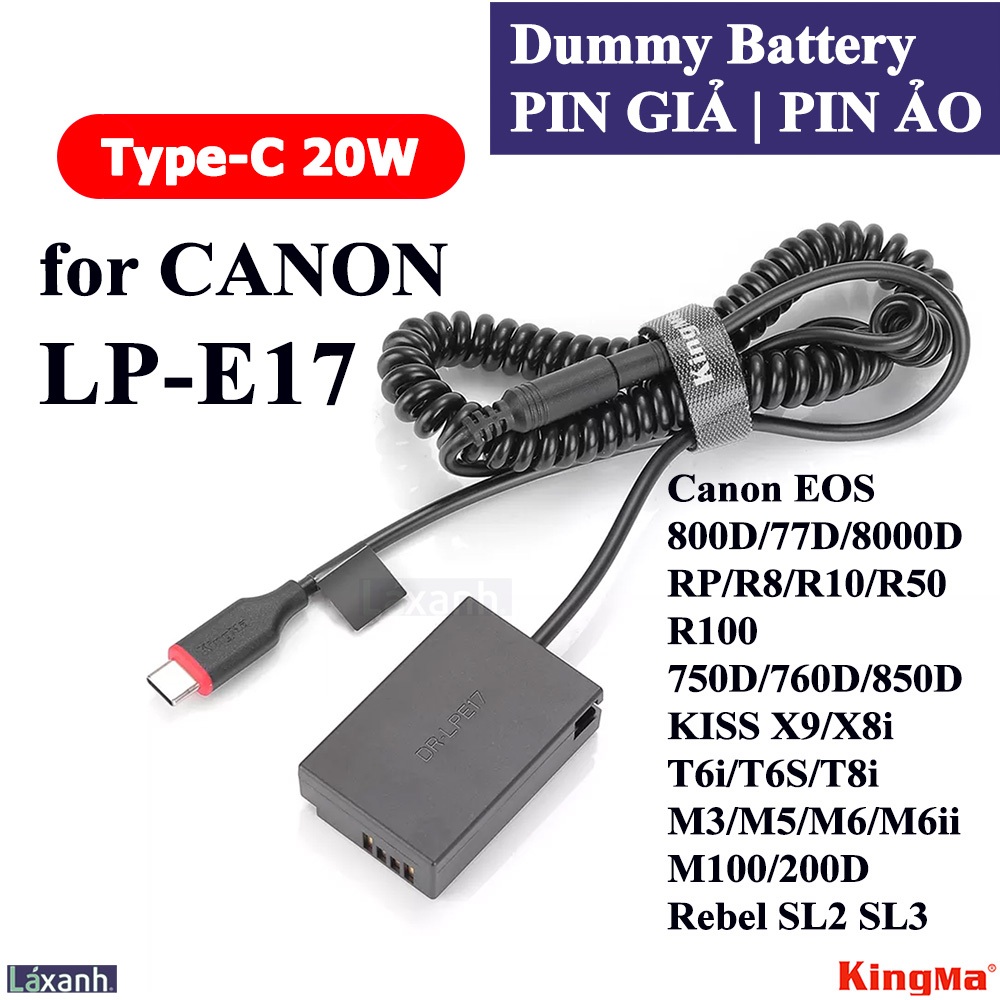 Dummy Type-C Canon LP-E17 | Pin giả pin ảo pin dummy battery Canon R8 ...