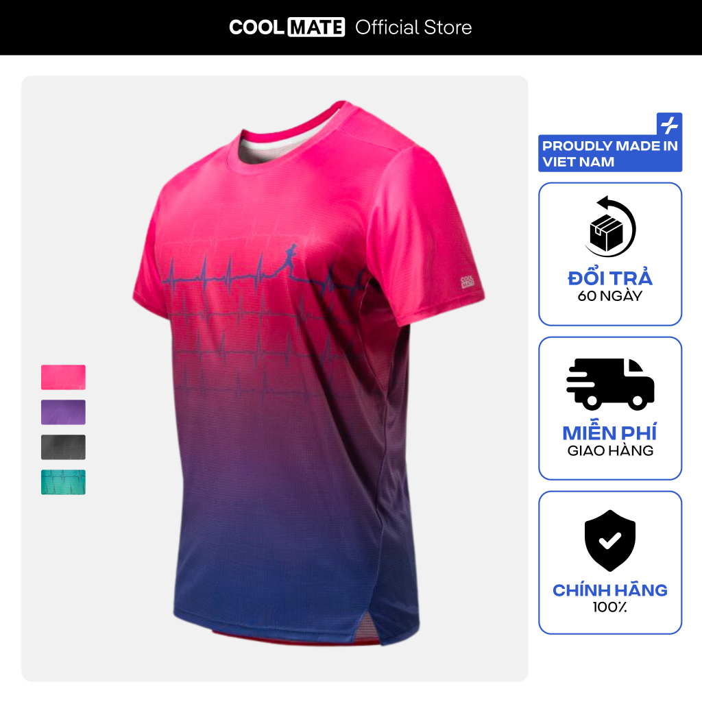 Áo thun thể thao chạy bộ Graphic Heartbeat thấm hút vượt trội Coolmate ...