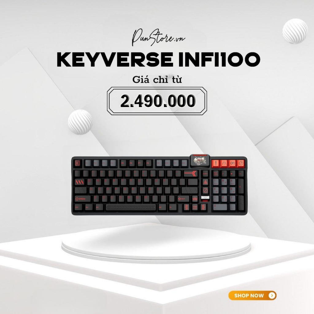 KEYVERSE INFI100 - Bàn Phím Cơ Infi 100 Nhôm CNC 6063 Mạch Xuôi 3 Mode ...