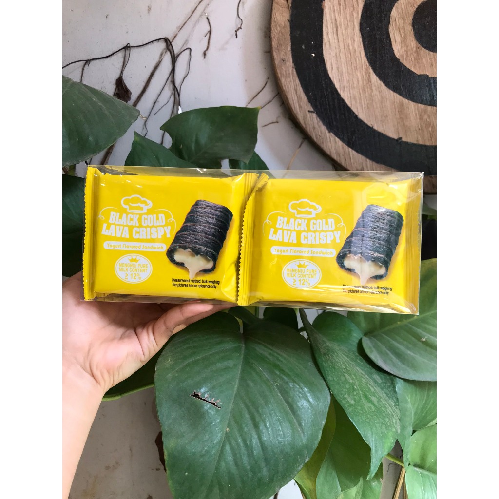Bánh Lava Crispy Rong Biển Kẹp Kem Sưa Chua WEISIQUI Vàng (Hộp 288g - 12 cái) | Shopee Việt Nam