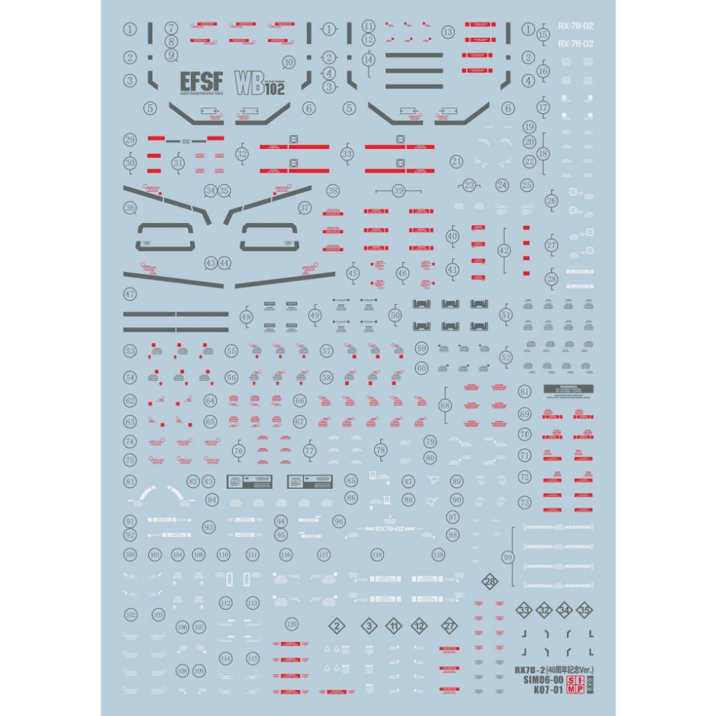 Đề can - Decal nước cho mô hình lắp ráp MG RX-78-02 The Origin | Shopee ...