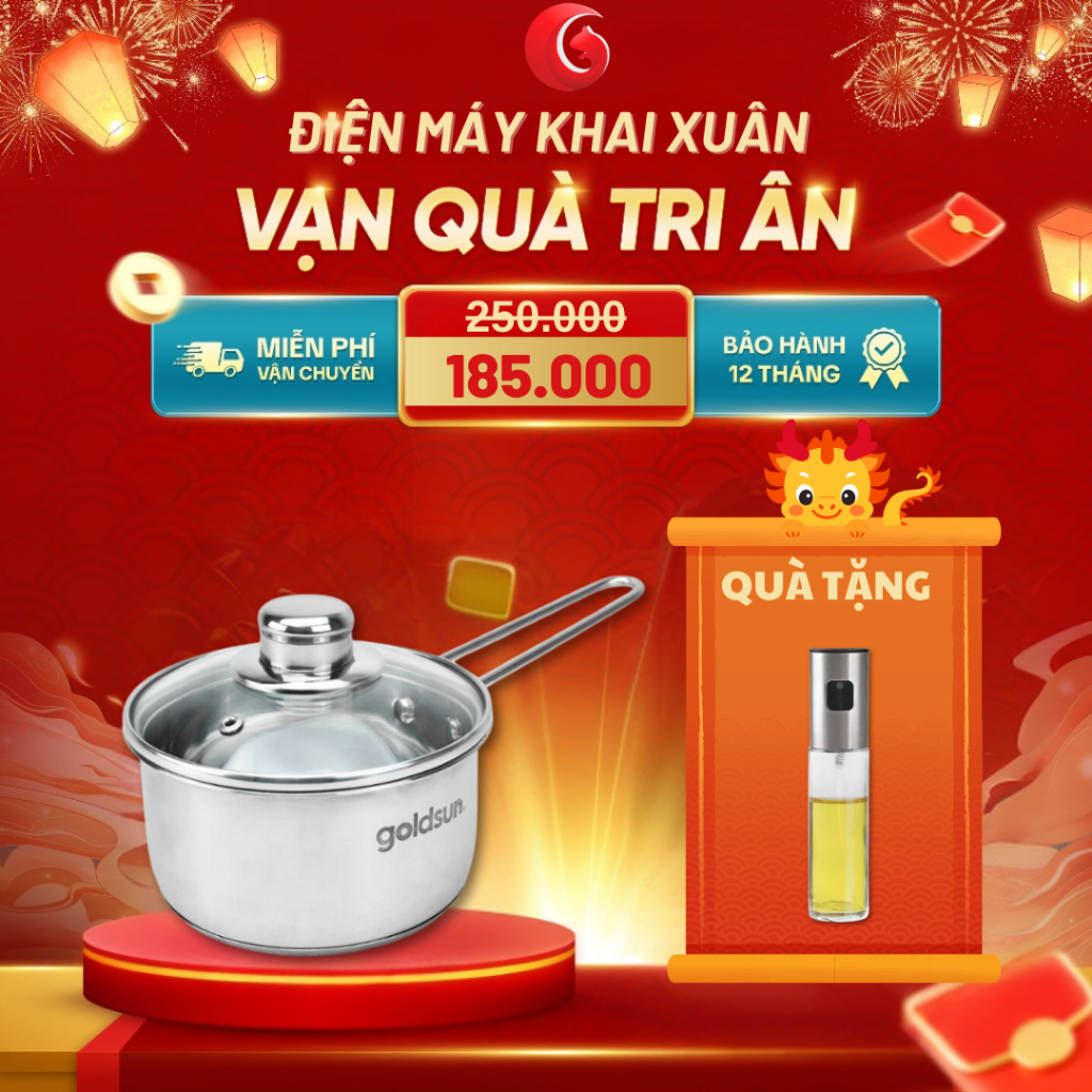 Quánh inox goldsun GPO2100-IH 14cm đáy từ 3 lớp dùng cho mọi loại bếp | Shopee Việt Nam