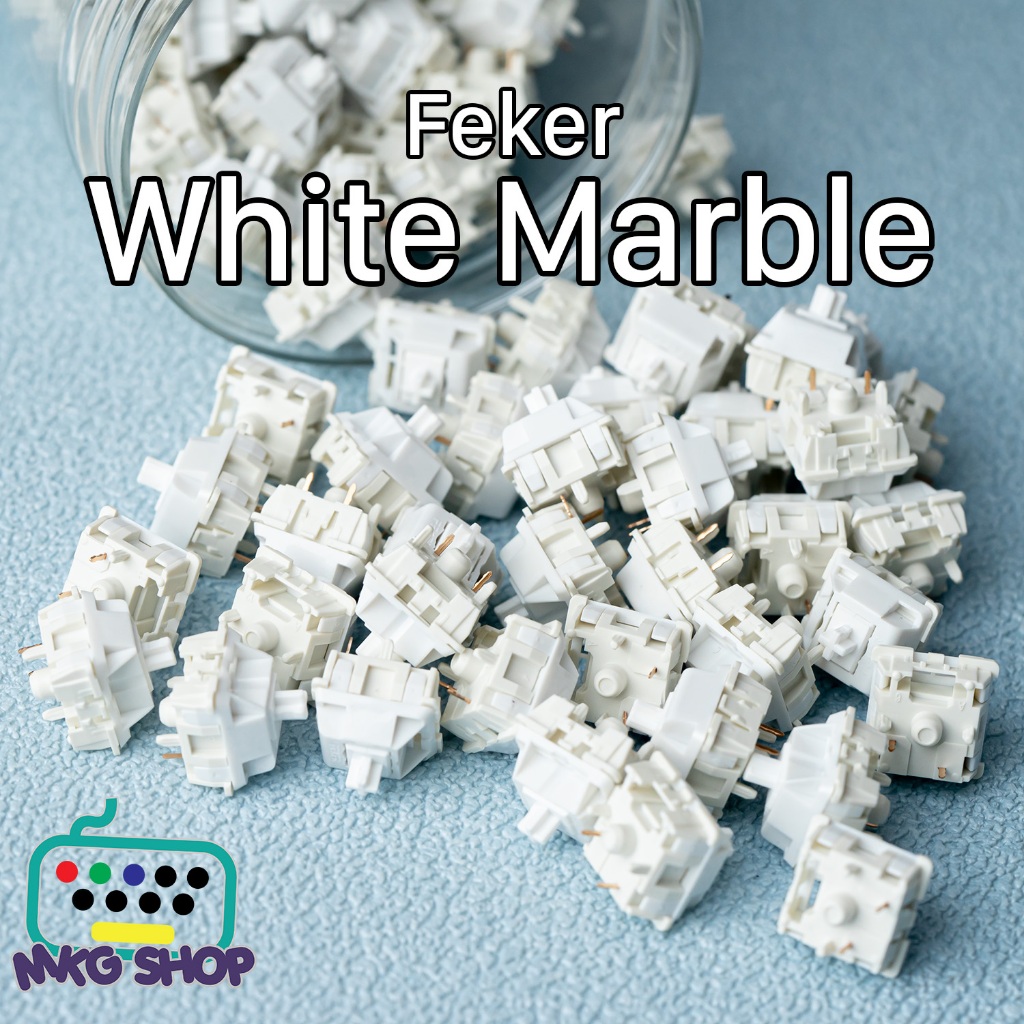 Switch Feker White Marble | 45g | Linear | Thocky công tắc bàn phím cơ ...
