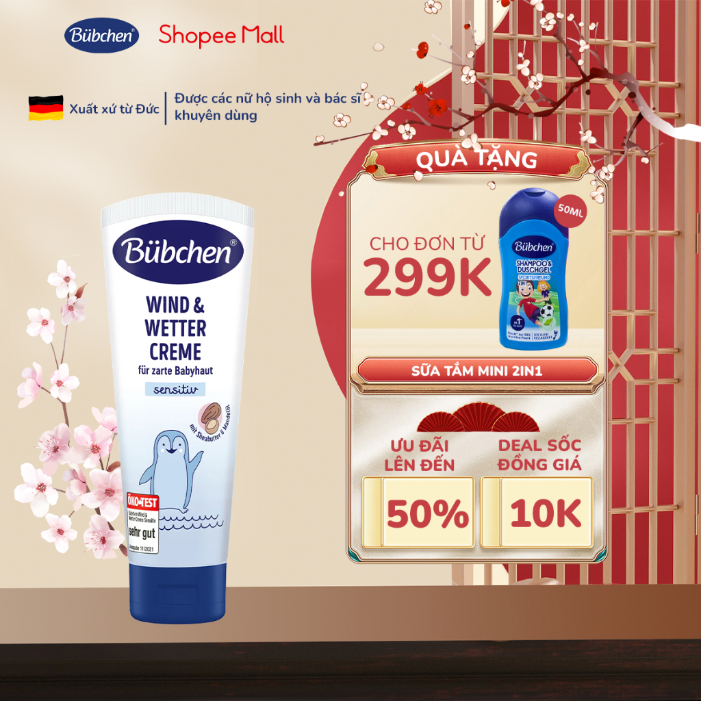 Kem dưỡng da mặt cho trẻ sơ sinh Bubchen Baby Wind & Wetter Creme 75ml ...