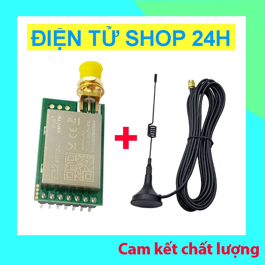 Module RF SX1278 Lora E32 433T20D 433Mhz 3000m kèm anten | Shopee Việt Nam