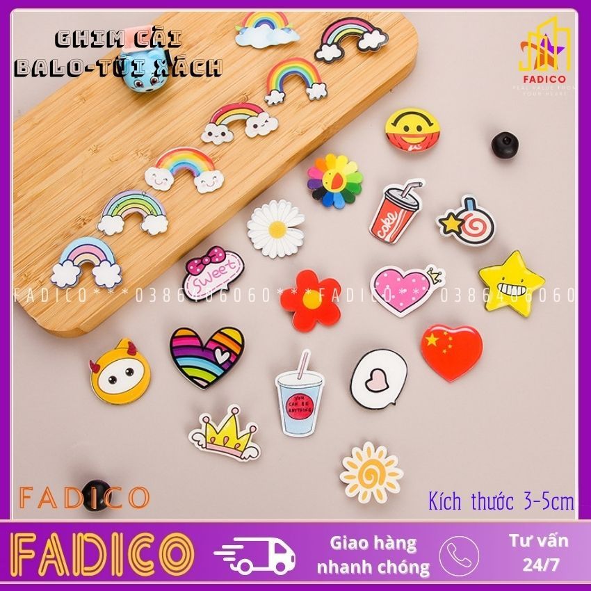 Sỉ Pin cài balo túi xách,sticker cài áo, trâm cài túi xách balo hình ...
