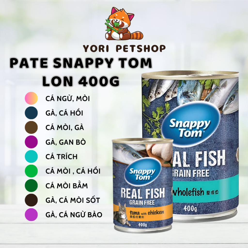 Pate Cho Mèo Snappy Tom Real Fish lon 400g | Shopee Việt Nam
