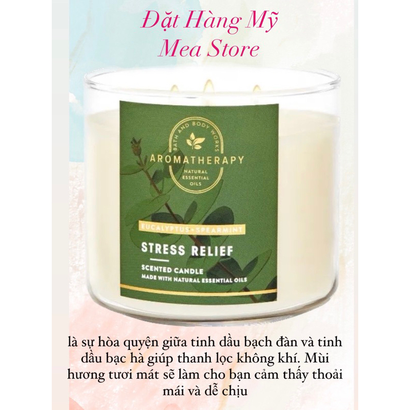 [sẴn NhiỀu MÙi] Nến Thơm 3 Bấc Size To 411gr Bath And Body Works Thư