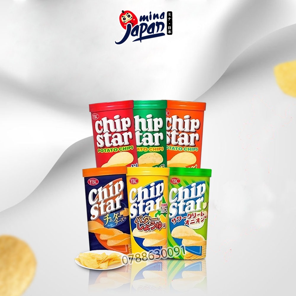 Bánh Snack Khoai tây YBC Chip Star Nhật 6 vị hộp 50g mn | Shopee Việt Nam