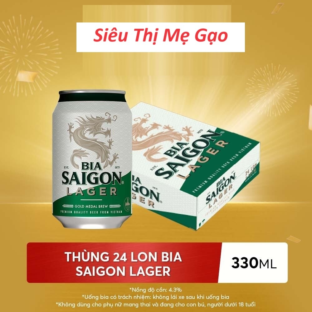 Thùng 24 lon bia Saigon Lager - 330ml/lon | Shopee Việt Nam