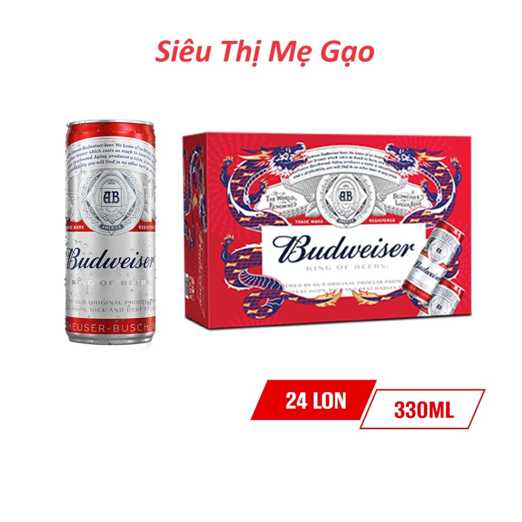Thùng 24 Lon Bia Budweiser Sleek Can Chính Hãng (330ml/ lon) - Phiên ...