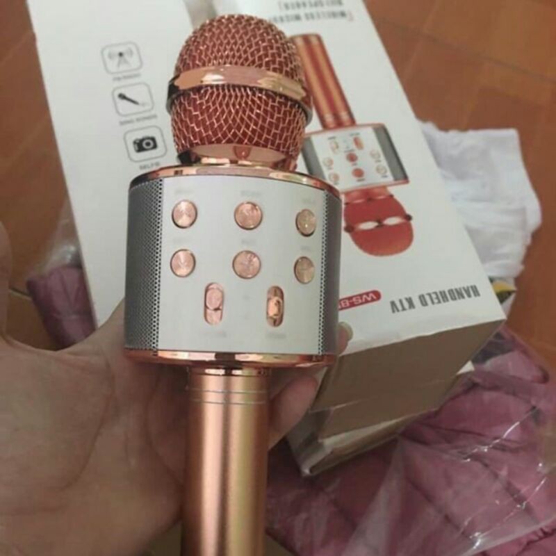 Micro Bluetooth không dây WS858 hát karaoke | Shopee Việt Nam