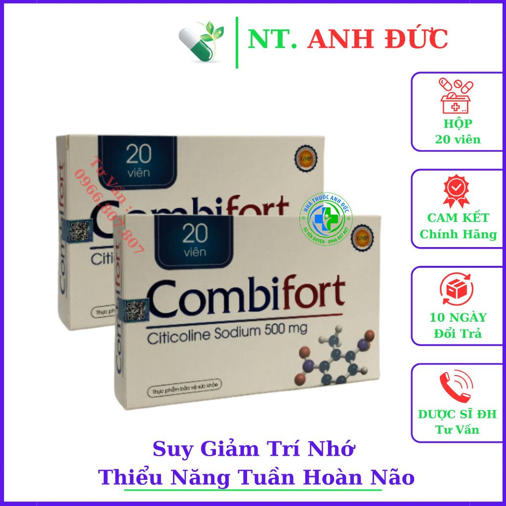 Combifort/Citicoline hỗ trợ suy giảm trí nhớ, giảm triệu trứng thiểu ...