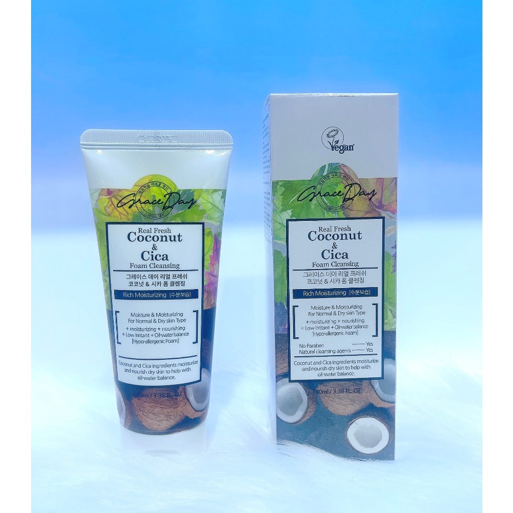 Sữa rửa mặt GRACE DAY REAL FRESH COCONUT & CICA FOAM CLEANSING 100ml | Shopee Việt Nam
