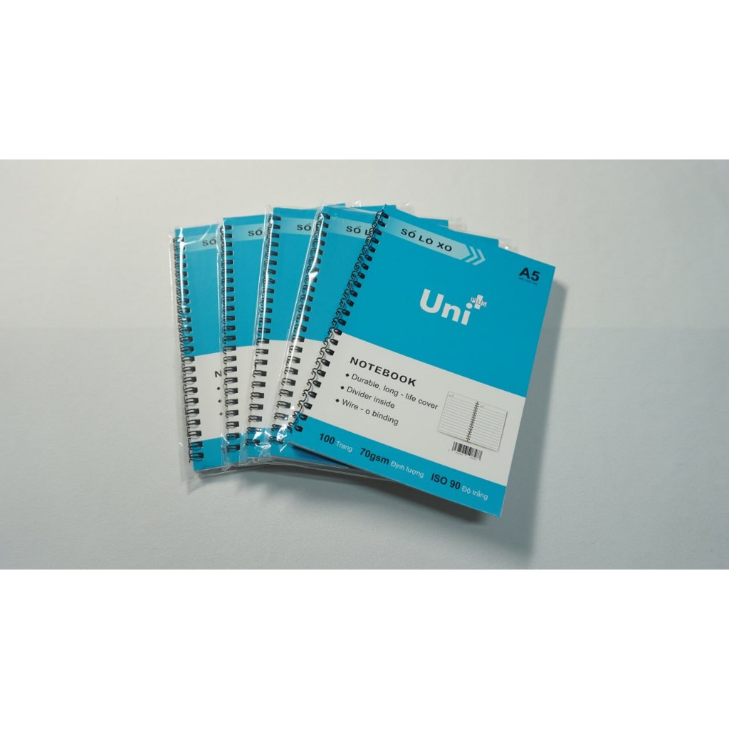 Sổ Lò Xo Uni Plus A4 - A5 (100 trang - 200 trang), Giấy Dày Định Lượng ...