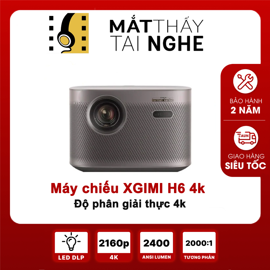 Máy chiếu XGIMI H6 4K - Máy chiếu thông minh chuẩn độ phân giải thực 4K, độ sáng 2400 ANSI ...