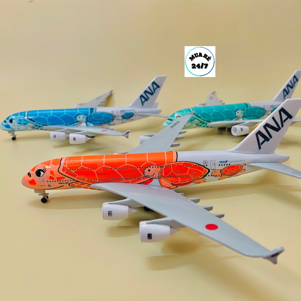 Máy Bay Mô Hình Airbus A380 ANA Turtle Japan Airlines Với Thiết Bị Hạ ...