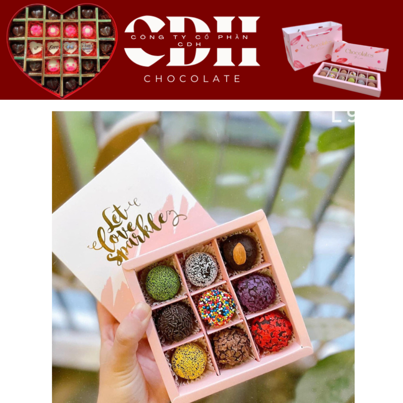 Hộp Socola Truffle Let Love Vuông 9 Viên Quà Tặng Người Yêu Valentine ...