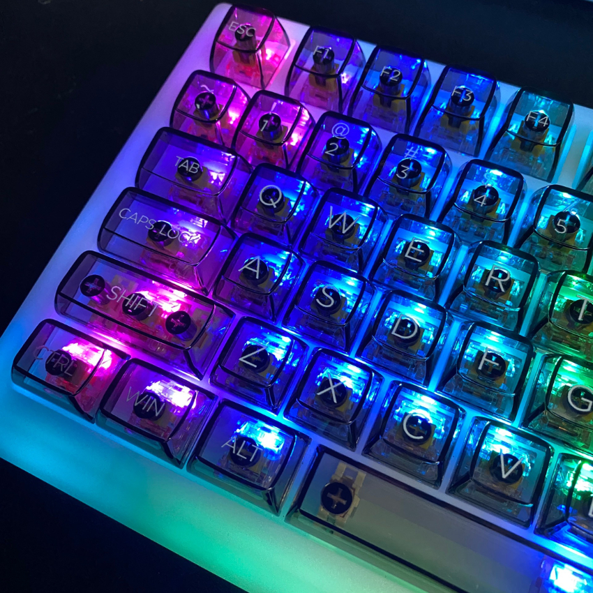 Keycap xuyên led trong suốt, profile MDA, chất liệu nhựa PC trong suốt ...