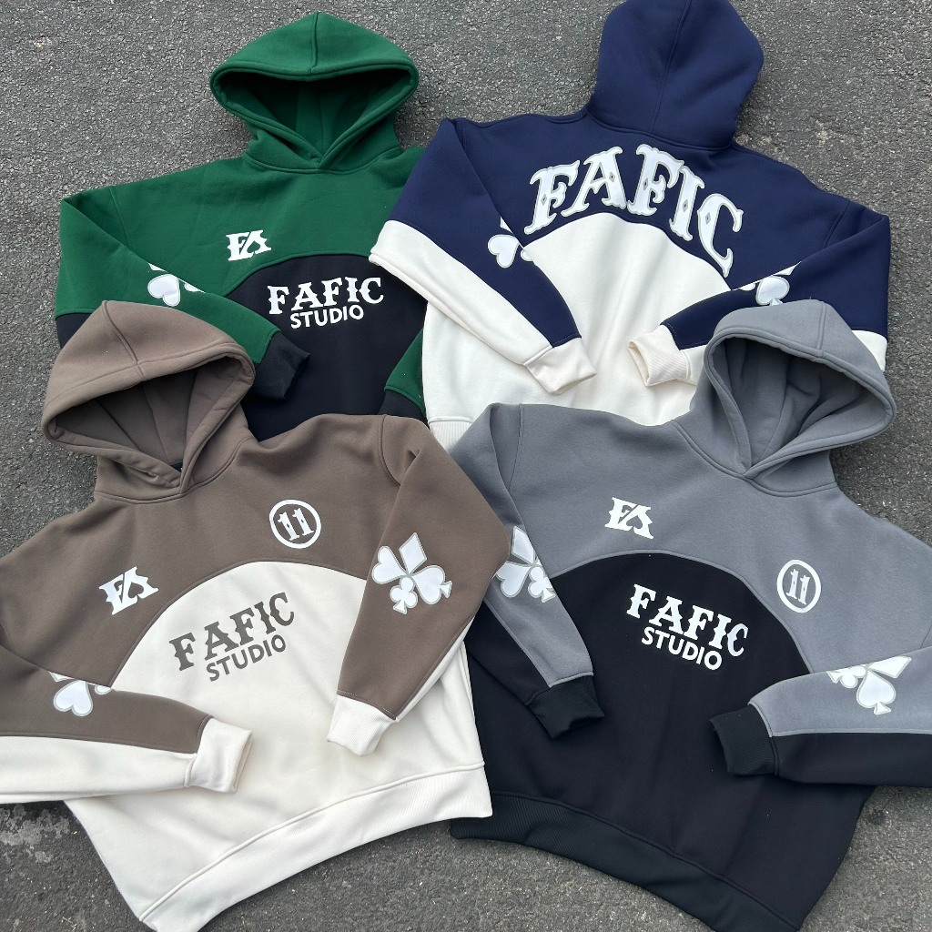 FAFIC STUDIO Áo khoác hoodie Poker number 11 lucky chất nỉ bông 380gsm ...