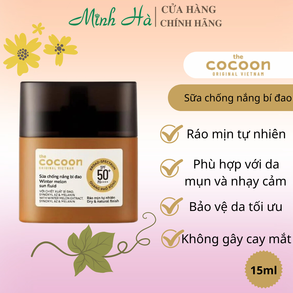 Sữa chống nắng bí đao quang phổ rộng Cocoon winter melon sun fluid ...
