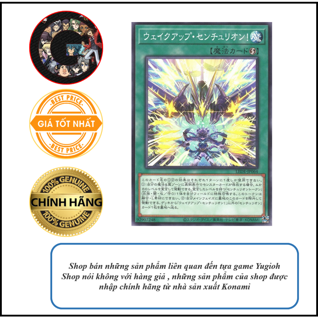 Thẻ Bài Yugioh: LEDE-JP064 (C) "Wake Up Centur-Ion!" | Shopee Việt Nam