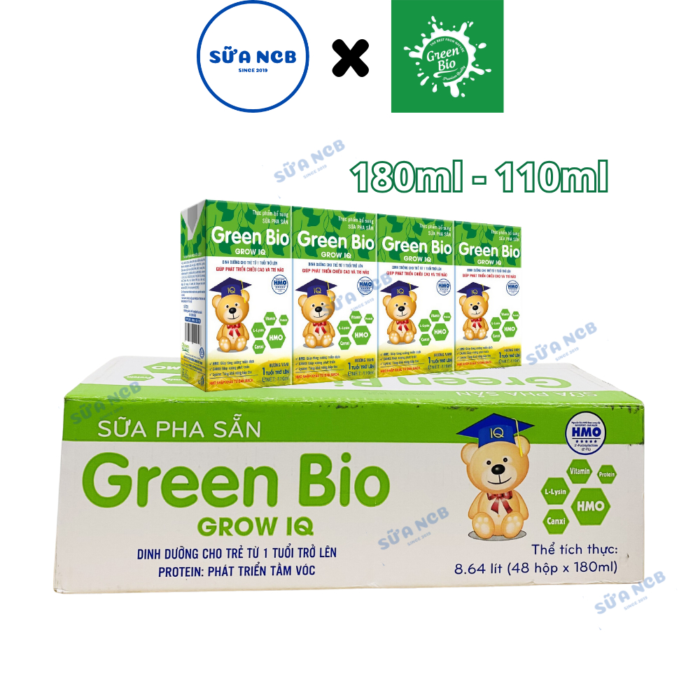 Sữa pha sẵn Green Bio Grow IQ 110ml/180ml - Thùng x 48 Hộp | Shopee ...
