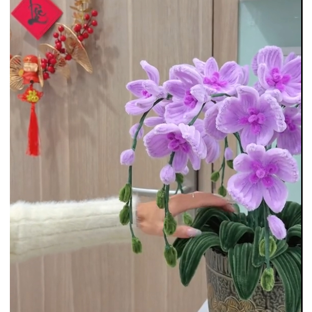 5 Cành Set Nguyên Liệu Làm Hoa Lan Hồ Điệp Bằng Kẽm Nhung Hapi Toys ...