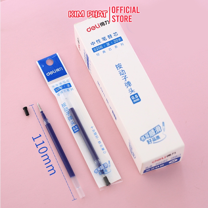 Bút bi nước mực gel bấm nhiều màu 0.5mm Delight Deli G118 / Ruột thay thế S206 | Shopee Việt Nam
