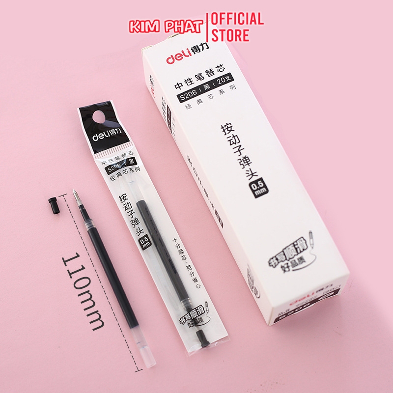 Bút bi nước mực gel bấm nhiều màu 0.5mm Delight Deli G118 / Ruột thay thế S206 | Shopee Việt Nam