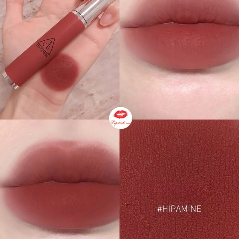 Son kem lì 3CE Hazy Lip Clay 4g Hipamine Whip Red Warm Brownie Common ...