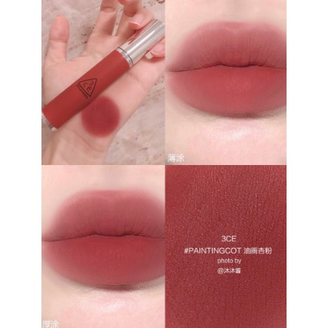 Son kem lì 3CE Hazy Lip Clay 4g Hipamine Whip Red Warm Brownie Common ...