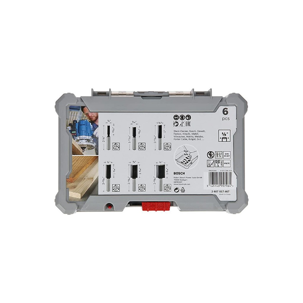 Bộ mũi phay thẳng Bosch 6 món 2607017467 | Shopee Việt Nam