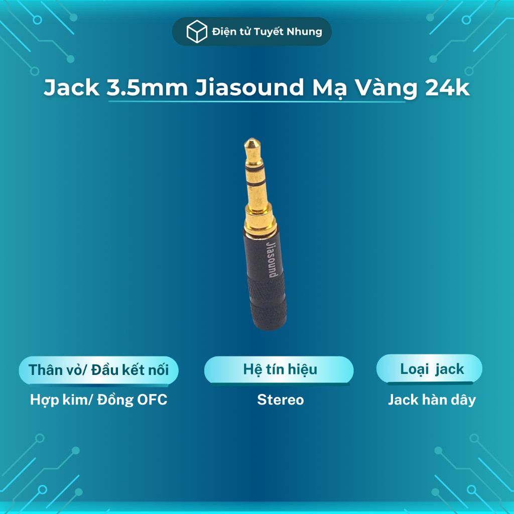 Jack 3.5 Stereo Jiasound Vỏ Kim Loại, Đầu Mạ Vàng 24k - Jack 3.5mm, Đầu ...