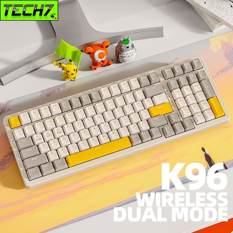 Bàn Phím Cơ Gaming không dây K96 chống ồn - Bluetooth + USB - kết nối nhiều thiết bị | Shopee ...