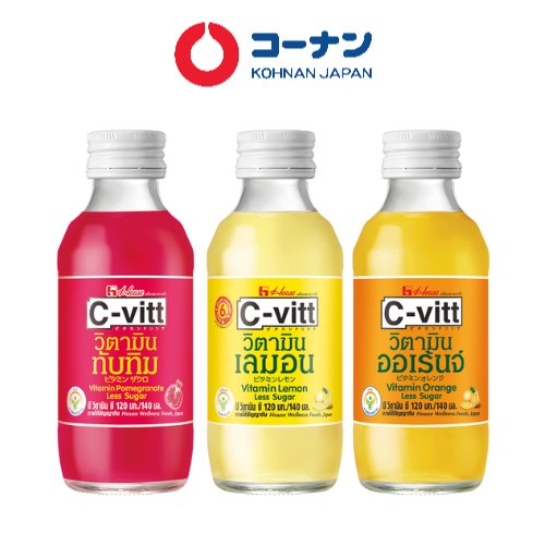 Nước trái cây C-VITT bổ sung vitamin cam/chanh/lựu chai 140ml | Shopee Việt Nam