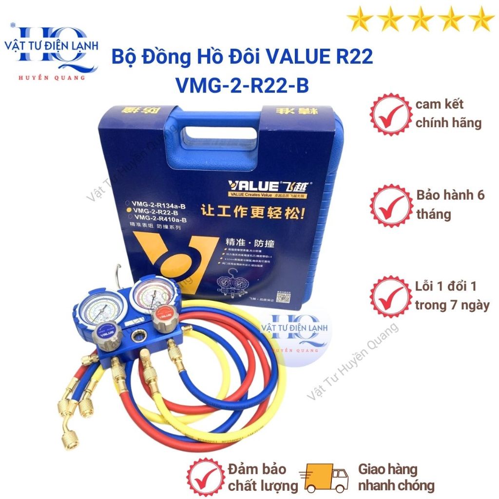 Đồng hồ đo nạp gas đôi chính hãng VALUE Model VMG-2-R22-B | Shopee Việt Nam