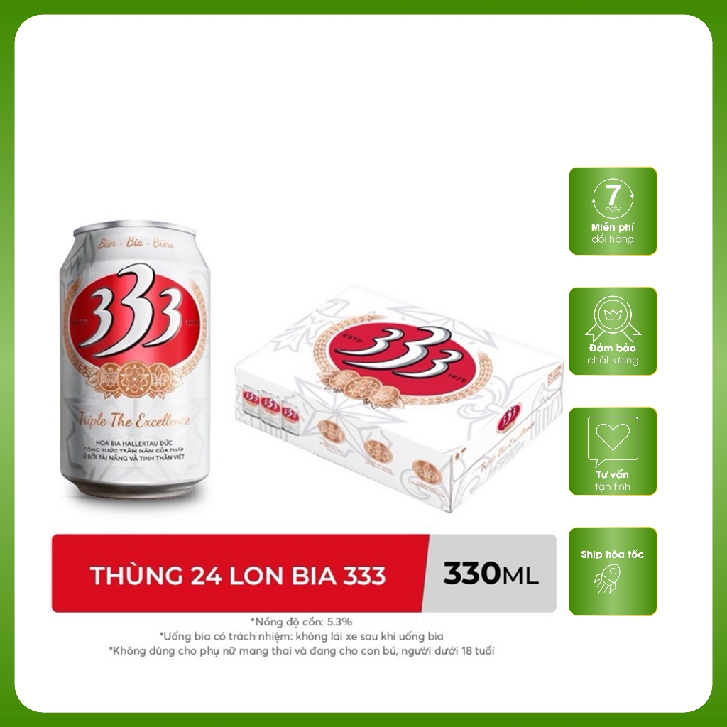 Thùng 24 Lon Bia 333 x 330ml | Shopee Việt Nam