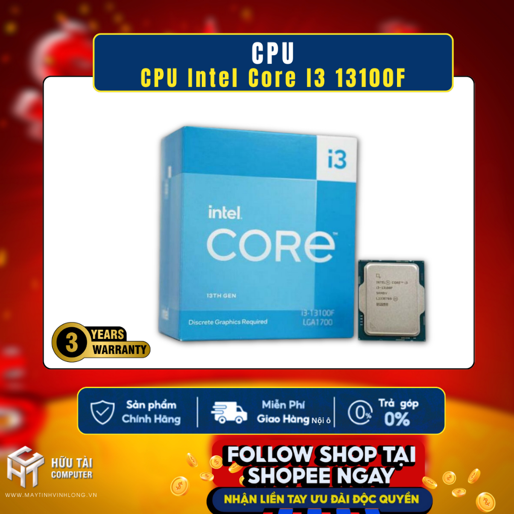 CPU Intel Core I3 13100F (Turbo 4.50 GHz, 4C/8T, 12MB), I5 13400 (Turbo ...