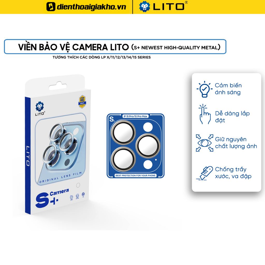 Miếng Dán Camera Cường Lực Cao Cấp Lito S+ Cho lP 15 Series | Shopee ...
