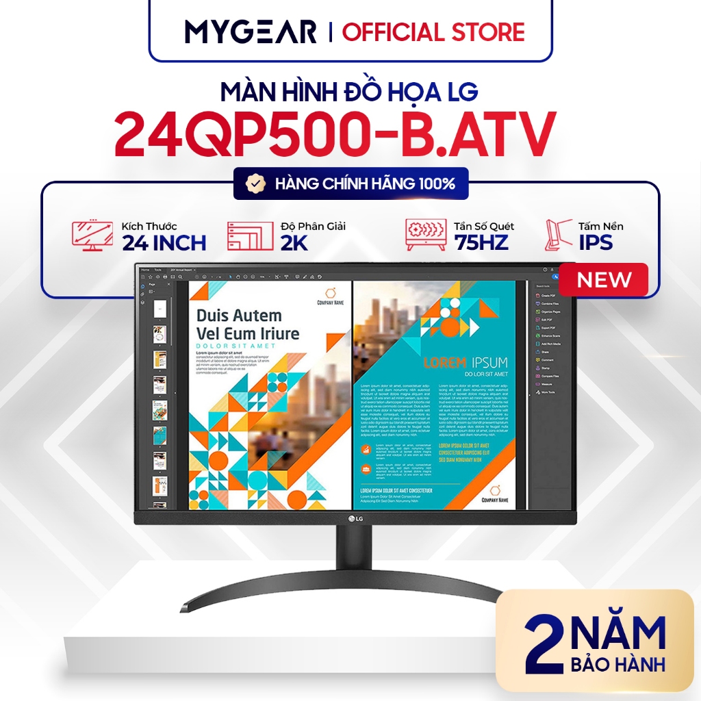 Màn hình đồ hoạ LG 24QP500-B.ATV 24" 2K IPS 75Hz (HDMI, Displayport) Chính hãng - Bảo hành 24 ...