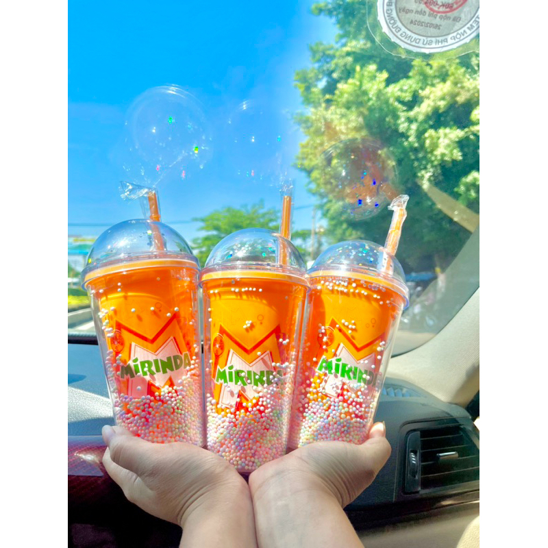 Ly nhựa lấp lánh 2 lớp Mirinda - 450ml | Shopee Việt Nam