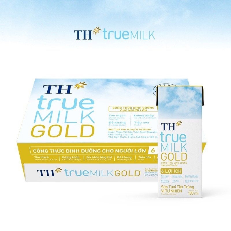 Thùng 48 hộp STTT TH true MILK GOLD hộp 180ml | Shopee Việt Nam