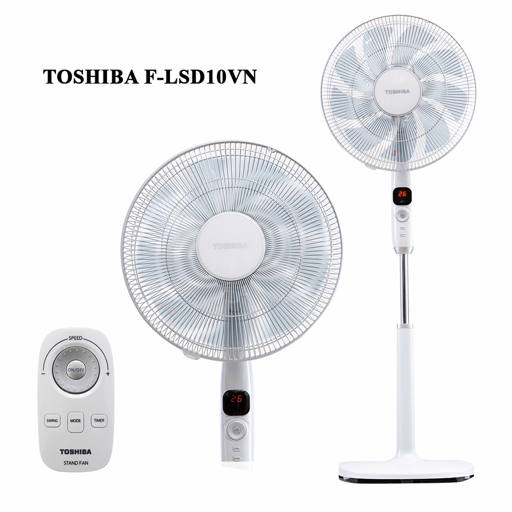 Quạt đứng Toshiba 9 cánh DC inverter F-LSD30(W)VN 30W đường kính quạt 40cm, 26 mức gió, 5 chế độ ...