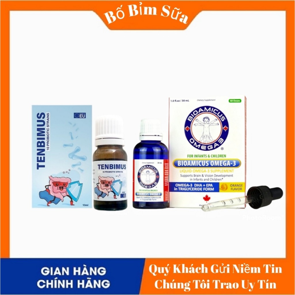 Men Vi Sinh Tenbimus Hộp 10ml Và Omega 3 Bioamicus Bổ Sung DHA + EPA Hỗ ...