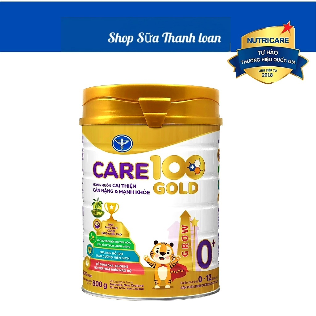 [HSD T7-2026] Sữa Bột Nutricare Care 100 Gold Growth 0+ Cho Trẻ Thấp Còi 800g. | Shopee Việt Nam