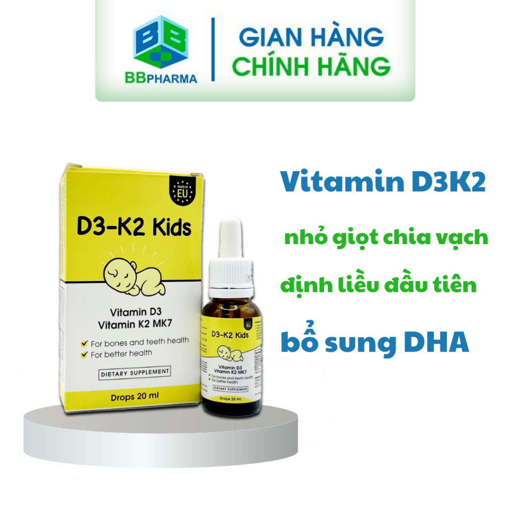 Vitamin D3K2 Kids Nhỏ Giọt Định Liều Bổ Sung DHA- Giúp Con Cao Lớn Vượt ...