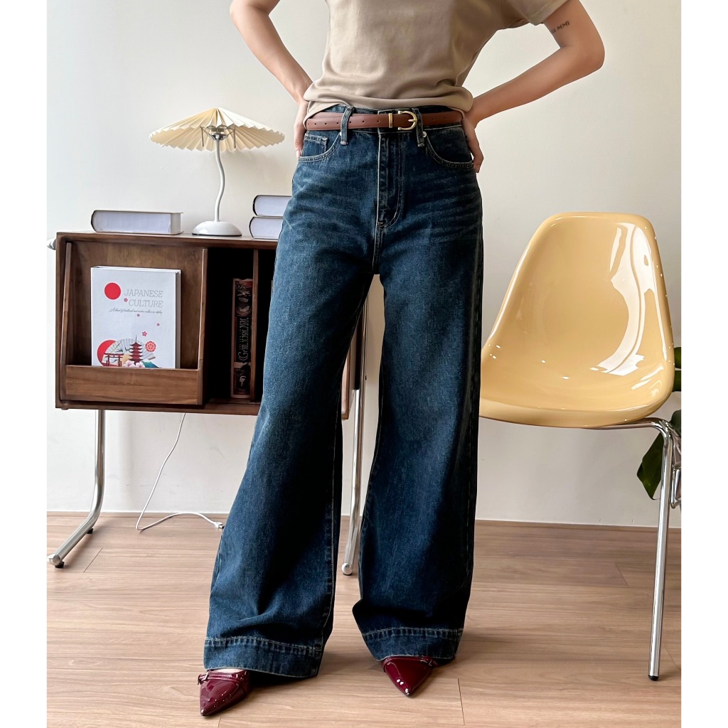 KIDO - Quần jean ống rộng dập lai CASPER JEANS | Shopee Việt Nam